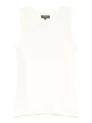 N.peal Ribbed Trim Tank Top - Neutrals