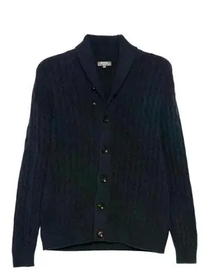 N.peal Garrick Shawl Cable Knit Cardigan - Blue