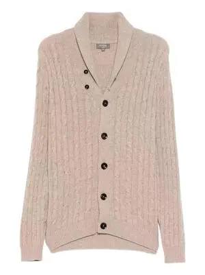 N.peal Garrick Shawl Cable Knit Cardigan - Brown