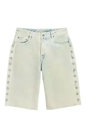 Apparis Stud-embellished Denim Shorts - Blue