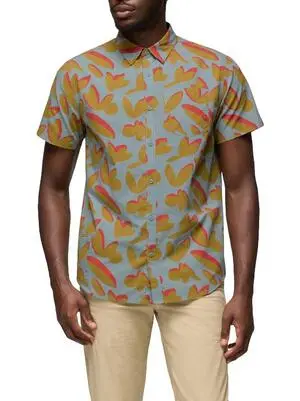 Prana Stimmersee Short Sleeve Button-up Shirt - Saltwater Indo Disco