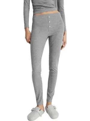 Mango Rib Knit Pants - Grey