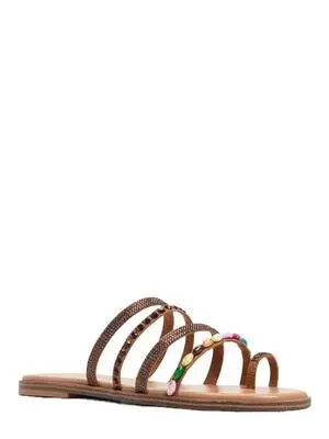 Aldo Lindya Toe Ring Slide Sandal - Brown Multi