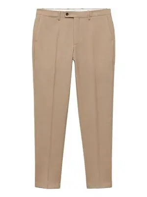 Mango Turin Virgin Slim Fit Wool Pants - Beige