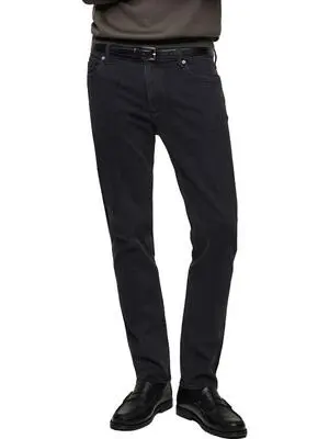 Mango Jan Slim Fit Jeans - Black Denim