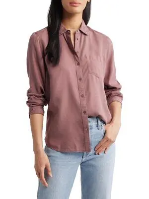 Caslon Pocket Button-up Shirt - Purple Taupe