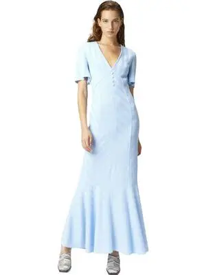 Missoni Long Dress In Cotton And Zigzag Viscose - Light Blue