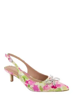 Bcbgmaxazria Donna Slingback Kitten Heel Pump - Multi Floral
