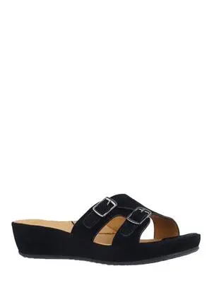 L'AMOUR DES PIEDS Careena Wedge Slide Sandal - Black