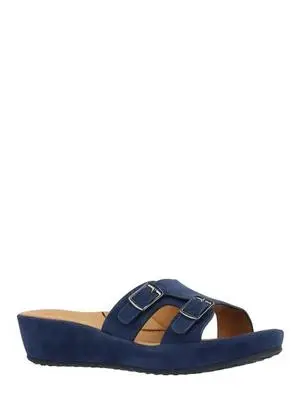 L'AMOUR DES PIEDS Careena Wedge Slide Sandal - Navy