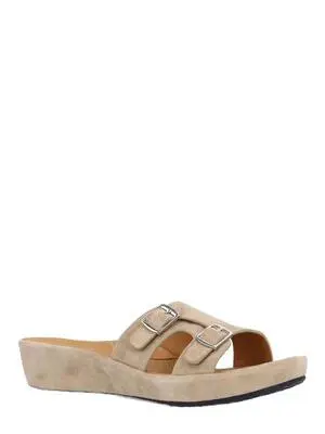 L'AMOUR DES PIEDS Careena Wedge Slide Sandal - Taupe