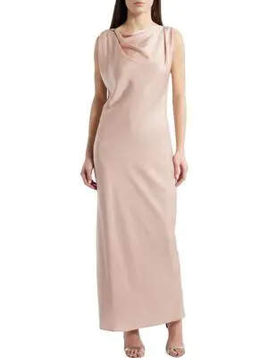 WAYF Katerina Draped Gown - Rose