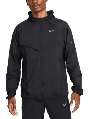 Nike Stride Dri-fit Uv Hooded Running Jacket - 010 Black/refsil