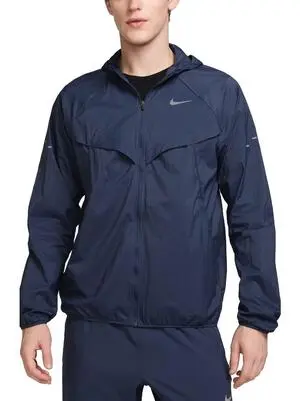 Nike Stride Dri-fit Uv Hooded Running Jacket - 437 Thunbl/refsil