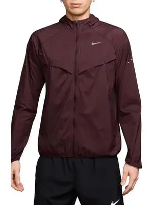 Nike Stride Dri-fit Uv Hooded Running Jacket - Burgundy Crush