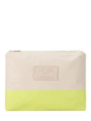 ALOHA COLLECTION Mid Dipped Zip Pouch - Highlighter/ Sandstone