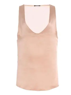Balmain Silk-crepe Tank Top - Pink