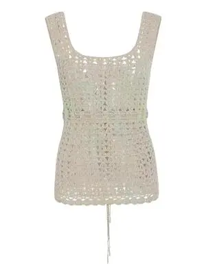 Rosetta Getty Crochet-knit Top - Neutrals