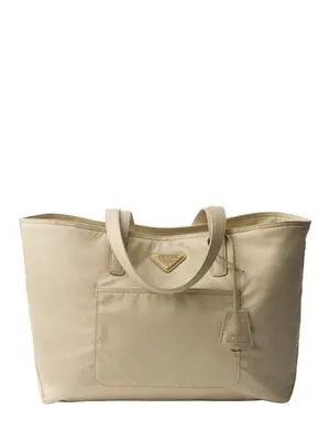 Prada Re-edition 1978 Medium Re-nylon And Saffiano Leather Tote Bag - Neutral
