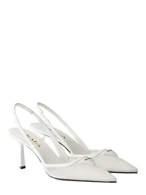 Prada Mesh Slingback Pumps - White