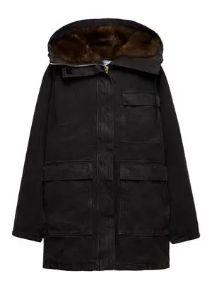 Prada Canvas Hooded Parka - Black