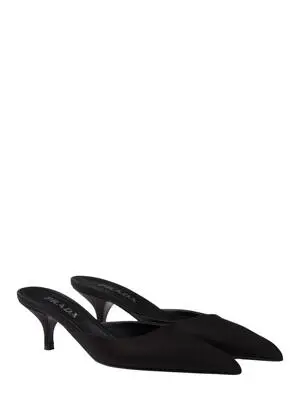 Prada Satin Mules - Black