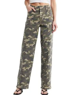 HIDDEN JEANS Camo Baggy Jeans - Olive
