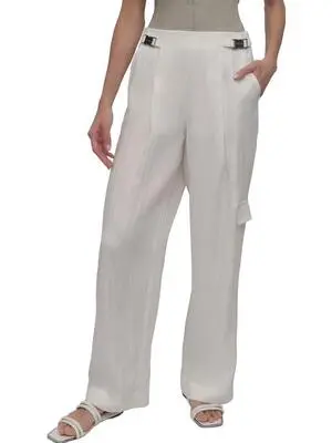 Dkny Weathered Twill Cargo Trousers - Ivory