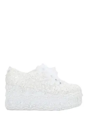 FOREVER & ALWAYS SHOES Florette Bridal Platform Sneakers - Ivory