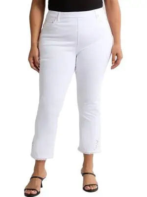 LYSSÉ Lyssé Yori Eyelet Fringe Hem Crop Straight Leg Jeans