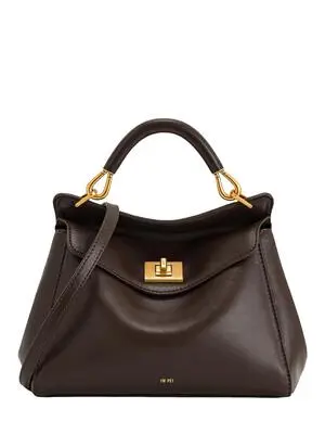 Jw Pei Lucia Faux Leather Top Handle Bag - Dark Brown
