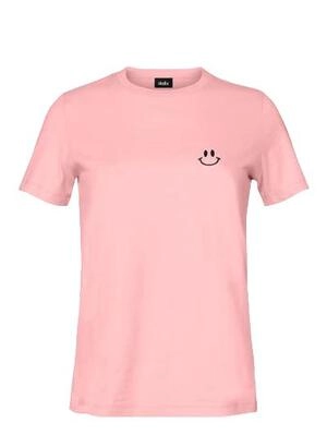 DALIX Dalix Smile Face Jersey T-Shirt Pink