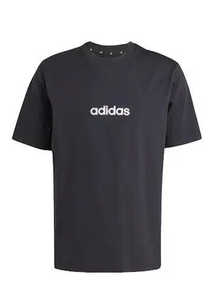 Adidas Essentials Linear Single Jersey Tee Shirt - Black/white