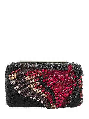 Alexander McQueen Embellished T-bar Box Clutch - Metallic
