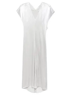 Patrizia Pepe Satin Midi Dress - Silver