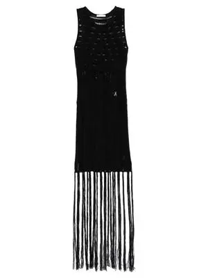 Patrizia Pepe Openwork Knit Dress - Black
