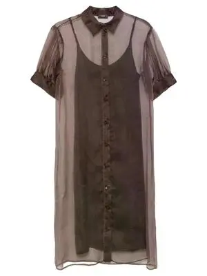 Peserico Semi-sheer Shirt Dress - Brown