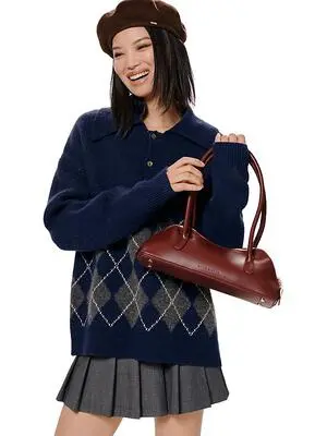 MELIE BIANCO Dakota East West Shoulder Bag Burgundy