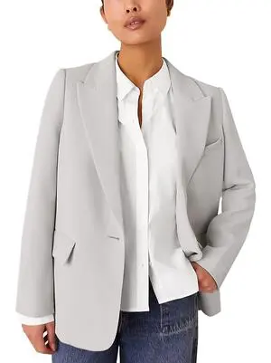 Whistles Crepe Boyfriend Blazer - Neutral