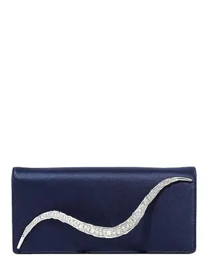 Alexis Bittar Crystal Curve Side Handle Clutch - Royal Navy