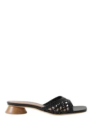 Staud Simone Braided Leather Sandals - Black