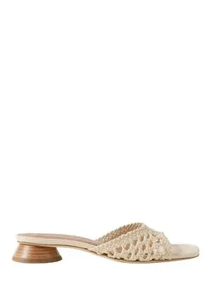 Staud Simone Braided Leather Sandals - Neutrals