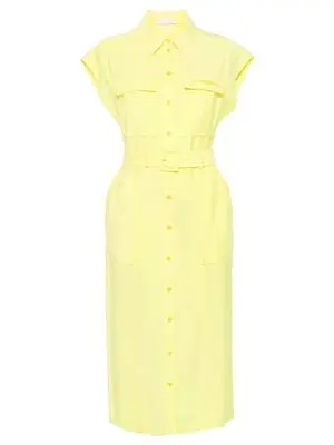 Patrizia Pepe Long Shirt Dress - Yellow