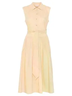 Patrizia Pepe Poplin Midi Shirt Dress - Neutrals