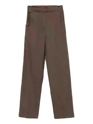 Patrizia Pepe Frayed Wide Leg Trousers - Brown