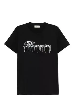 Blumarine Raised-logo T-shirt - Black