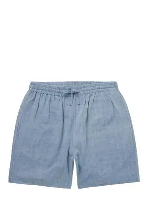 KARDO Olbia Straight-leg Cotton Shorts - Blue