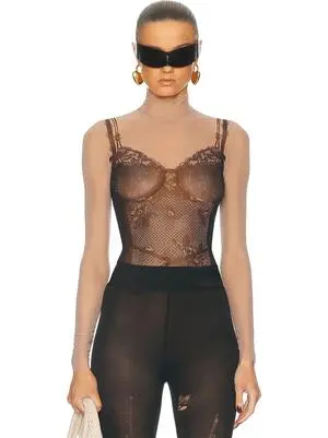 Balenciaga Lingerie Top - Black & Light Beige