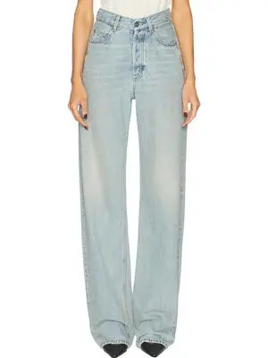 Saint Laurent High Waisted Wide Leg Jeans - Michigan Blue