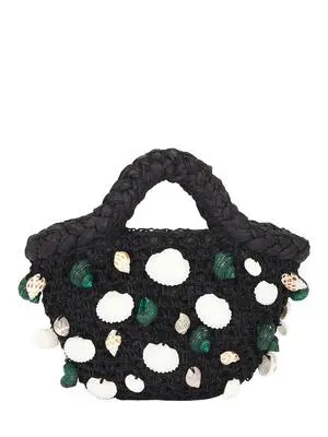 SIMONMILLER Mini Shelly Mercado Tote Bag - Black & Teal Multi